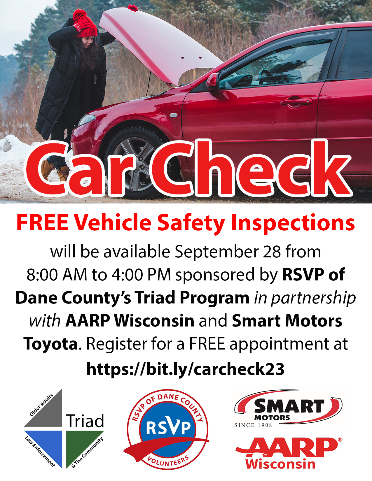 Triad Car Check is September 28. Register now! - RSVP of Dane County